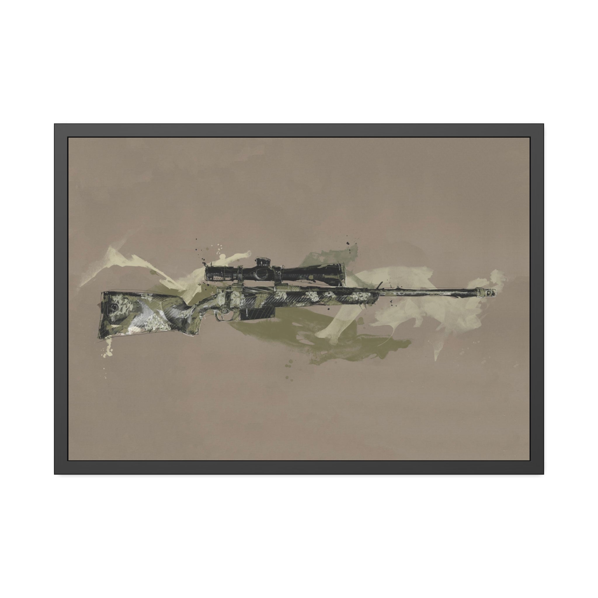 The Harvester - Long Range Hunting Rifle Painting (Minimal) - Black Fr ...