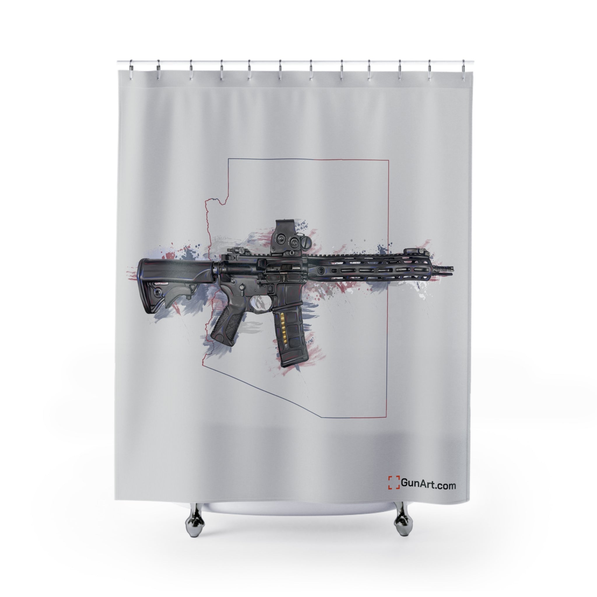Defending Freedom - Arizona - AR-15 State Shower Curtains - Colored St ...