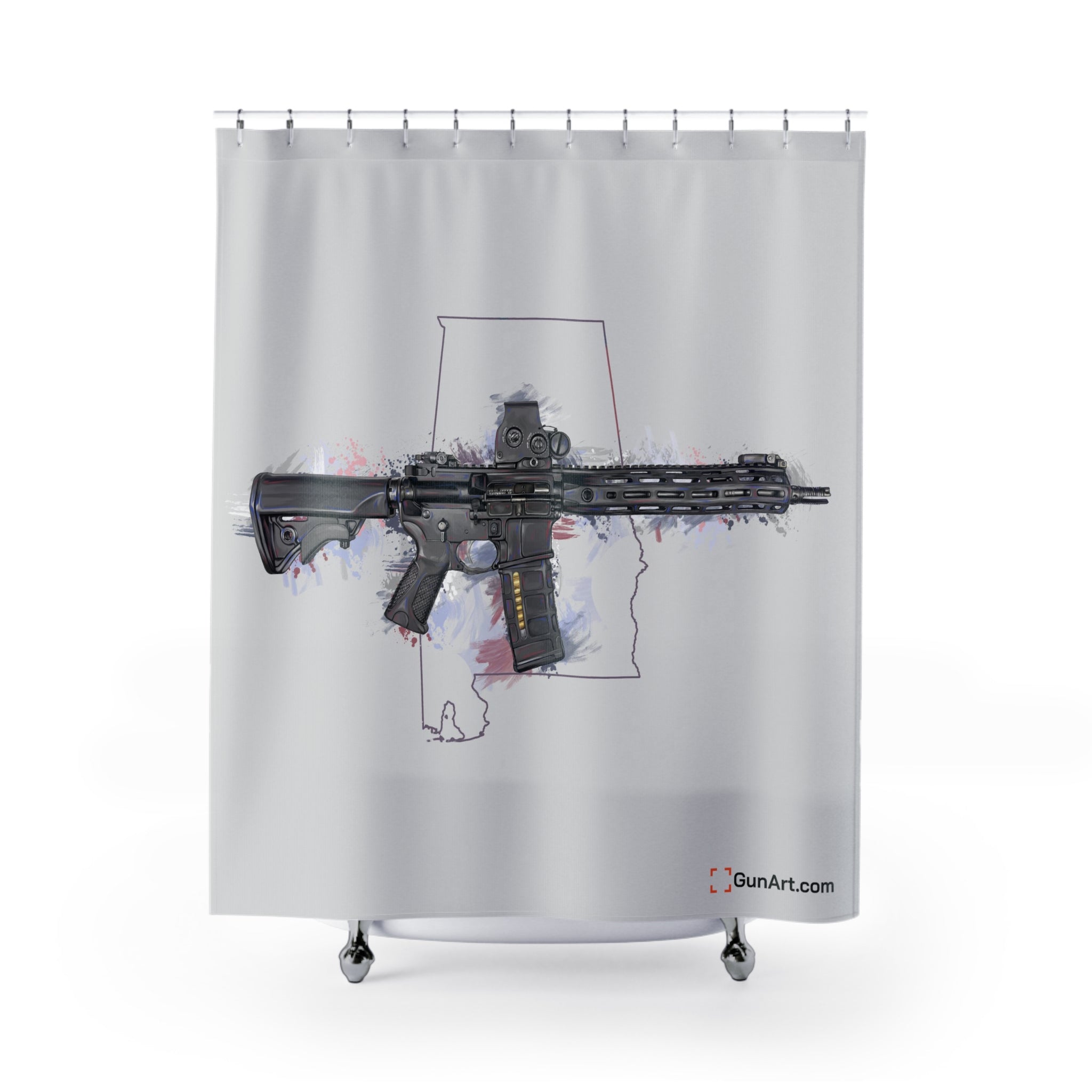Defending Freedom - Alabama - AR-15 State Shower Curtains - Colored St ...