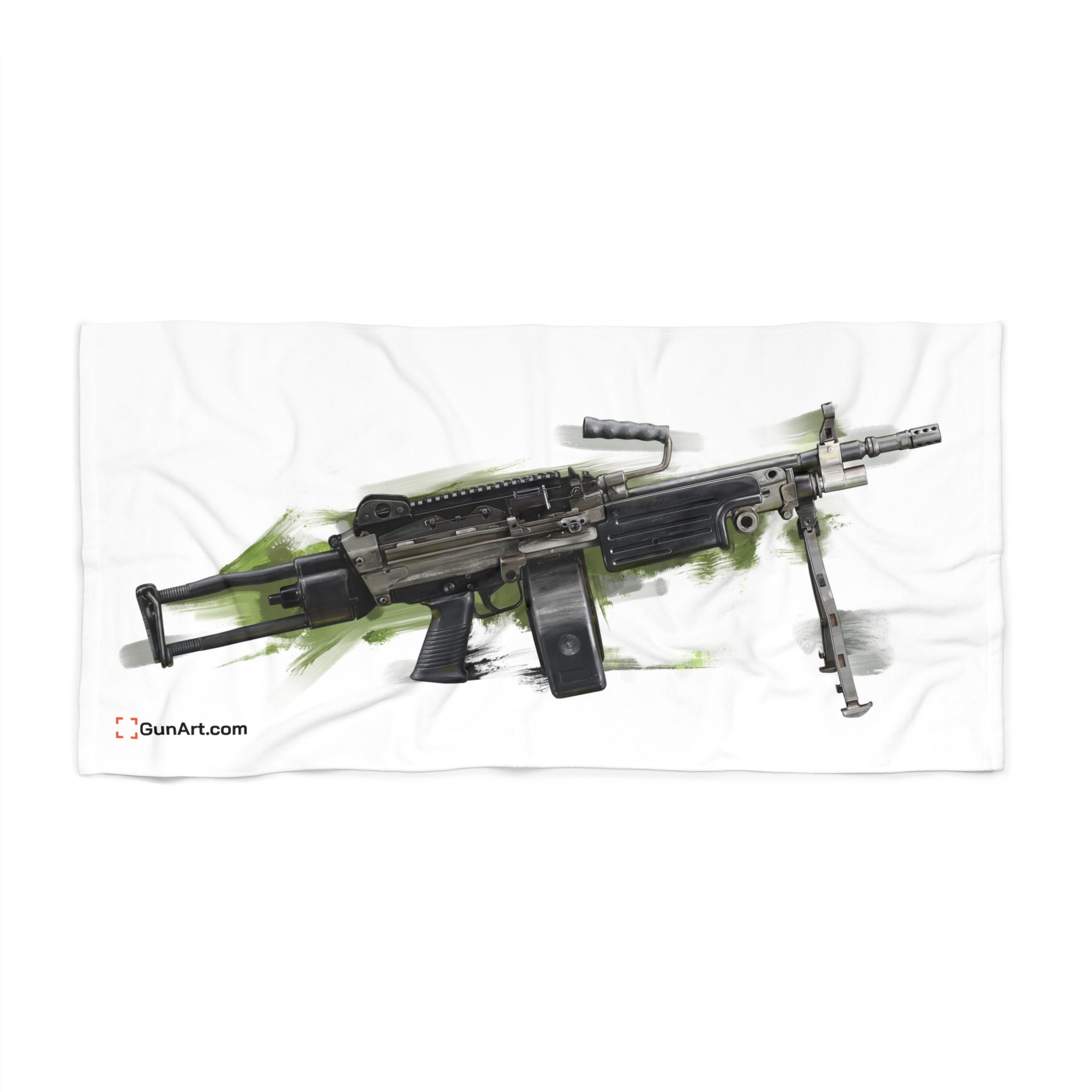 Belt-Fed 5.56x45mm Green Light Machine Gun Towel – Gun Art