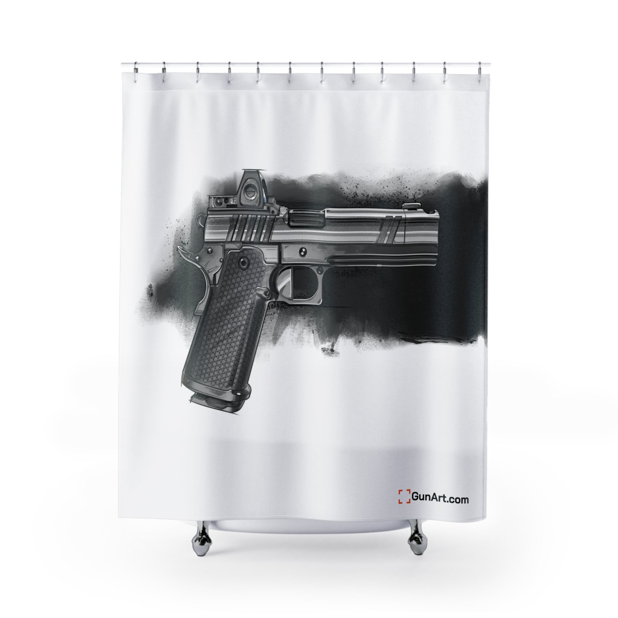 2011 Black & White Shower Curtains – Gun Art