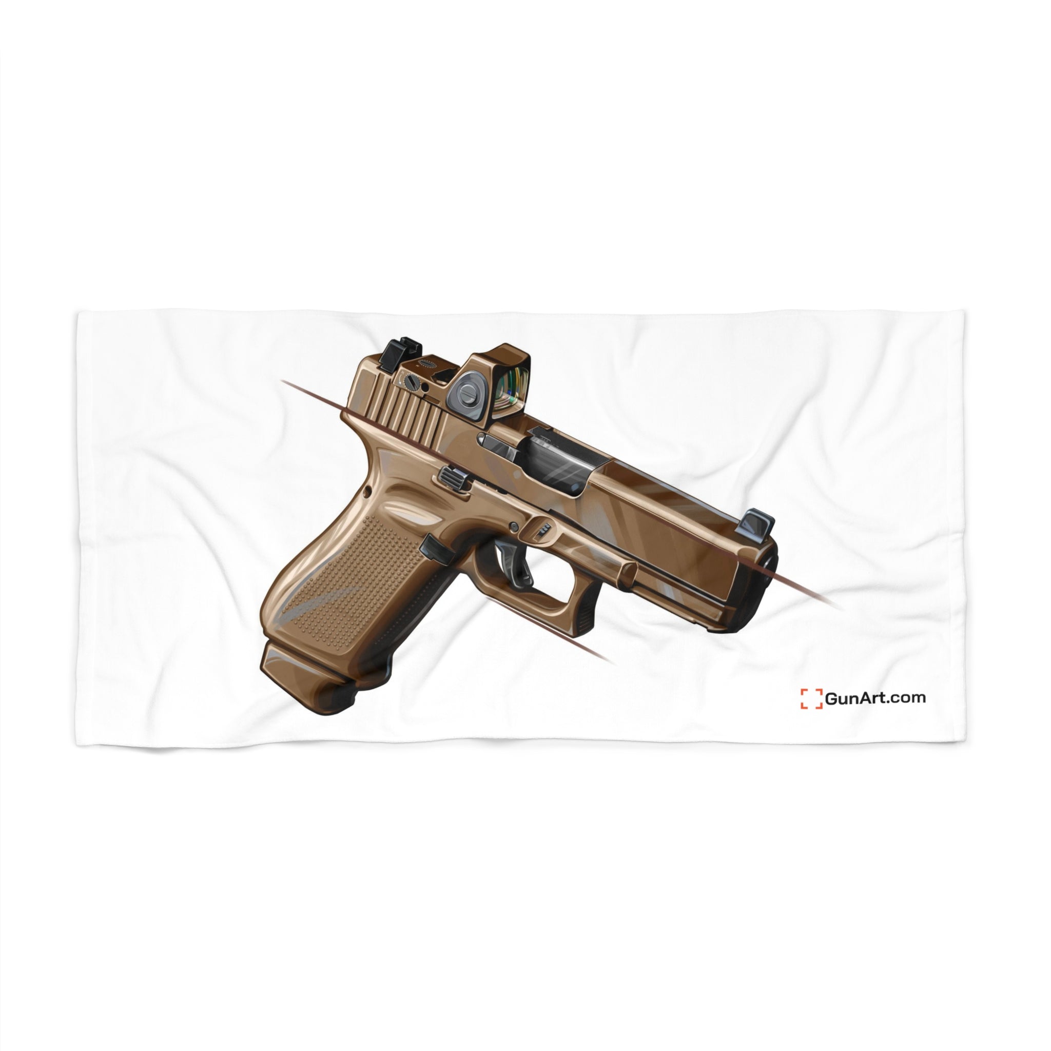The Last Resort - Tan OG Poly Pistol Towel - Just The Piece – Gun Art