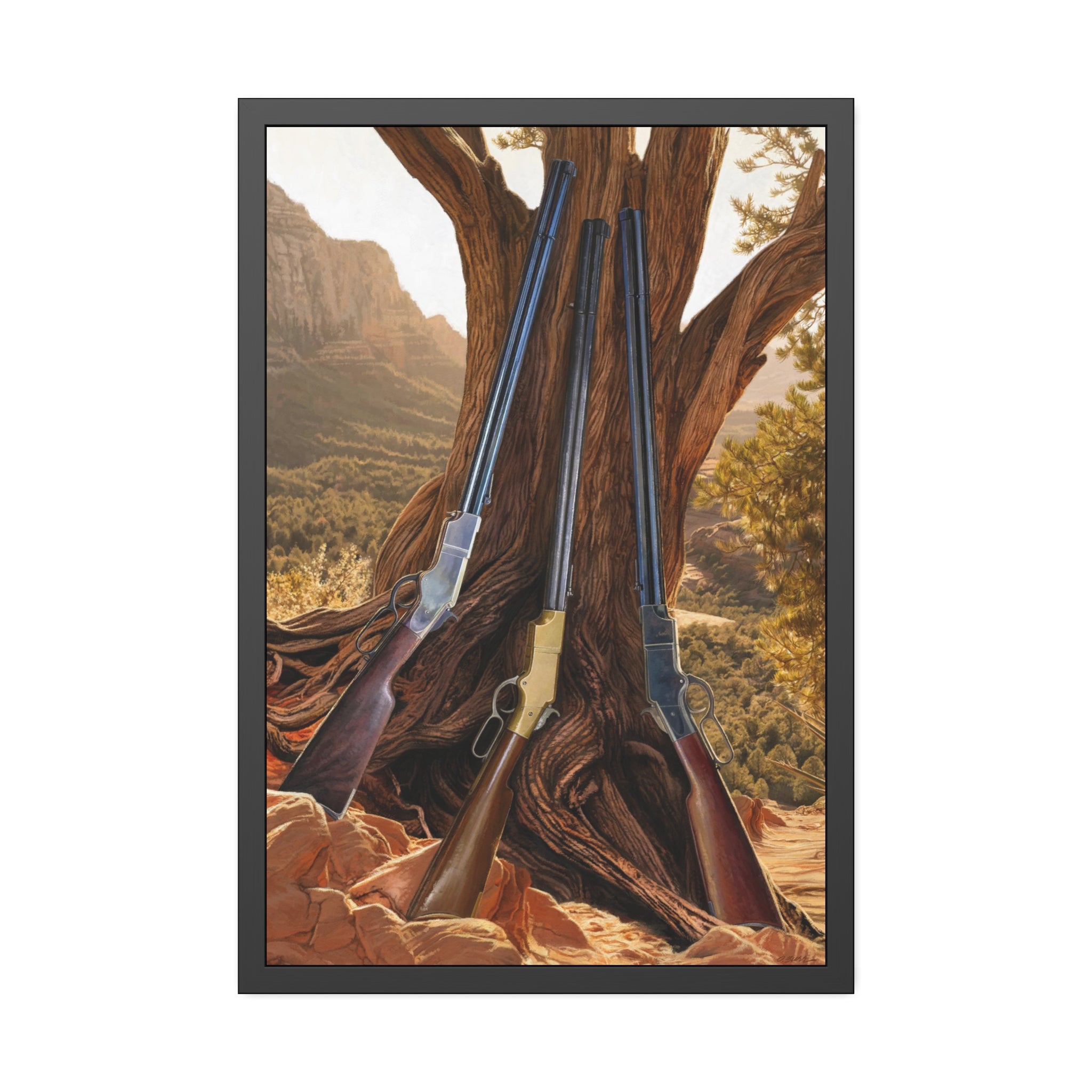 The Three Amigos - 3 Lever Actions Painting - Black Frame - Value Coll ...