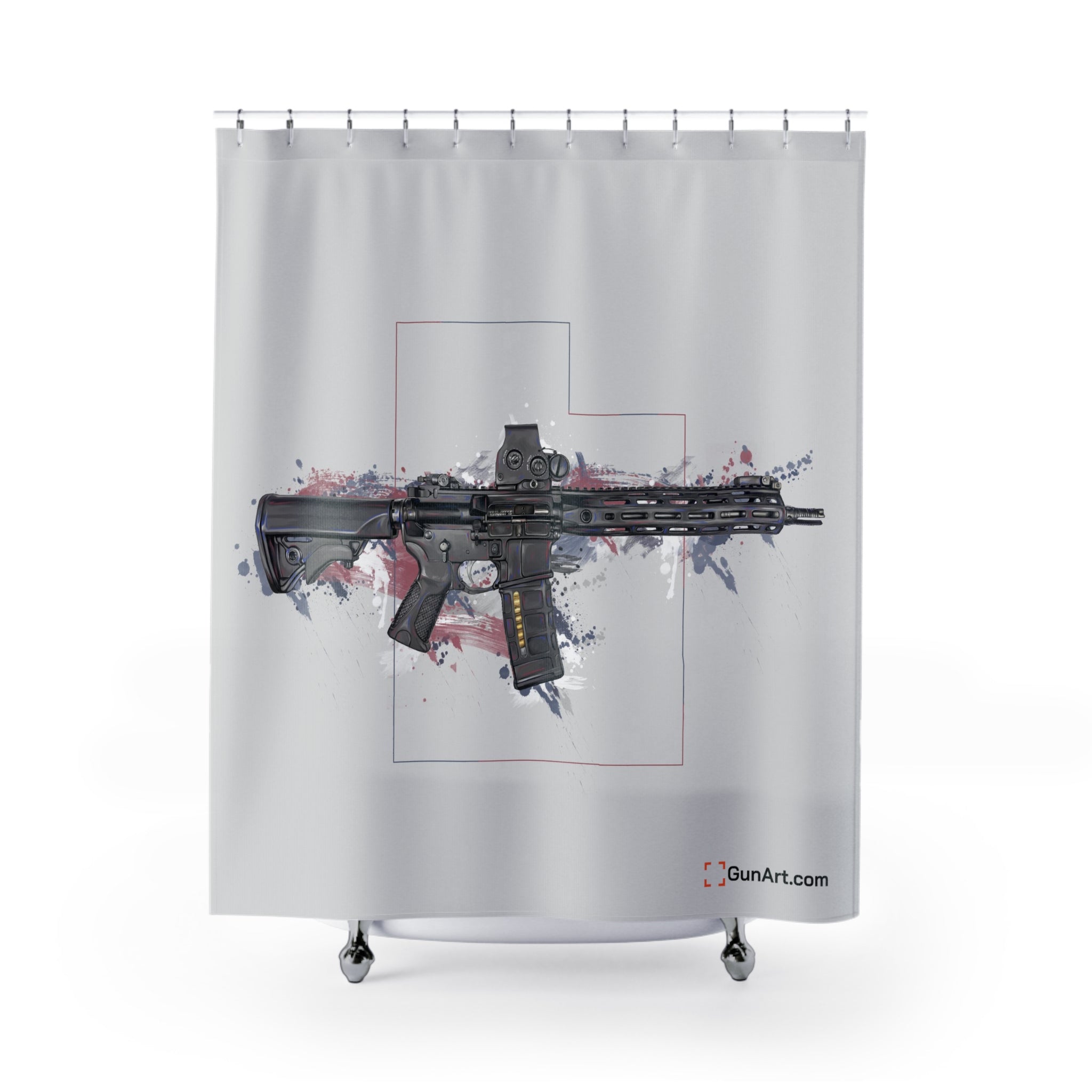 Defending Freedom - Utah - AR-15 State Shower Curtains - Colored State ...