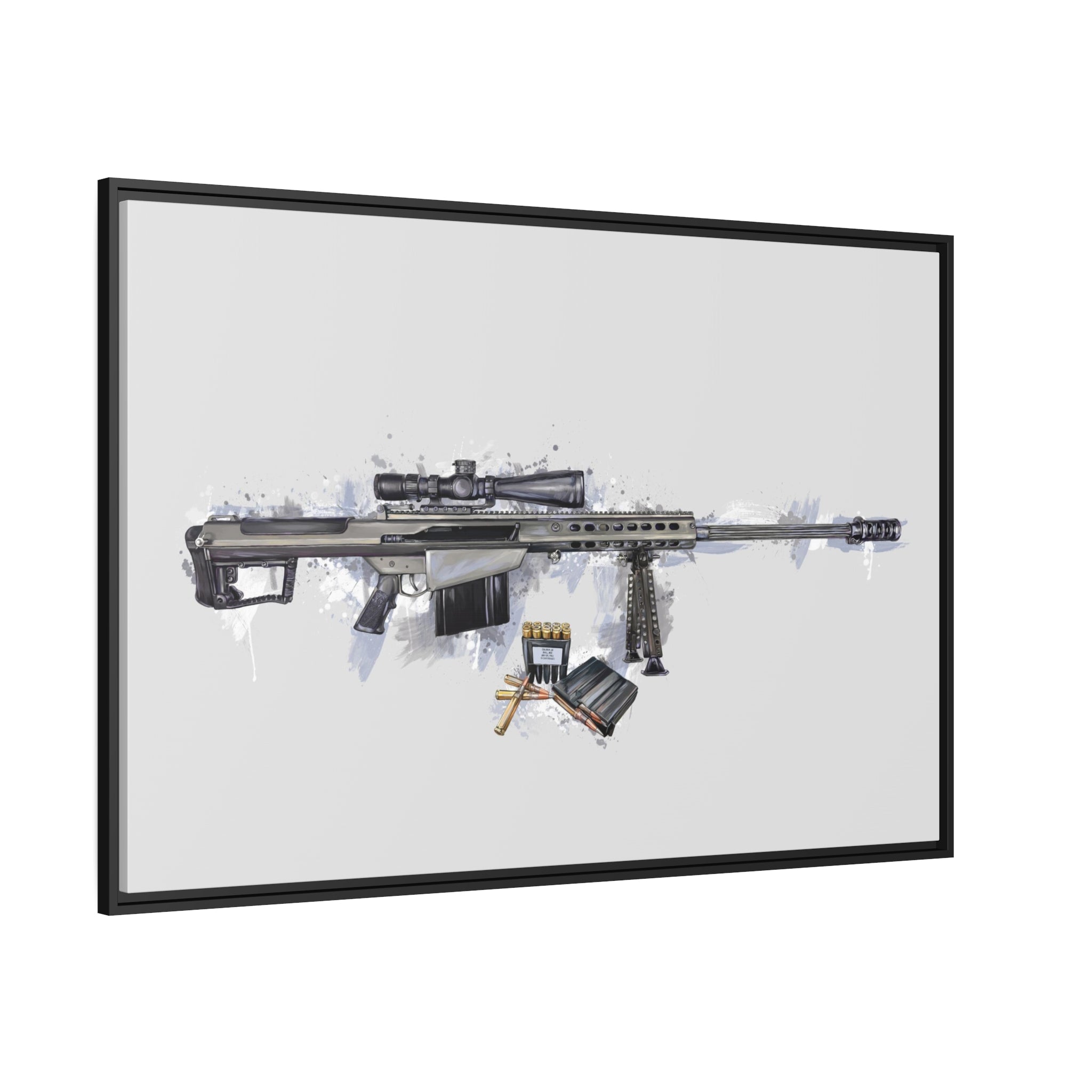 The Long-Range Legend - .50 Cal BMG Rifle Painting - Blue Accents - Bl ...
