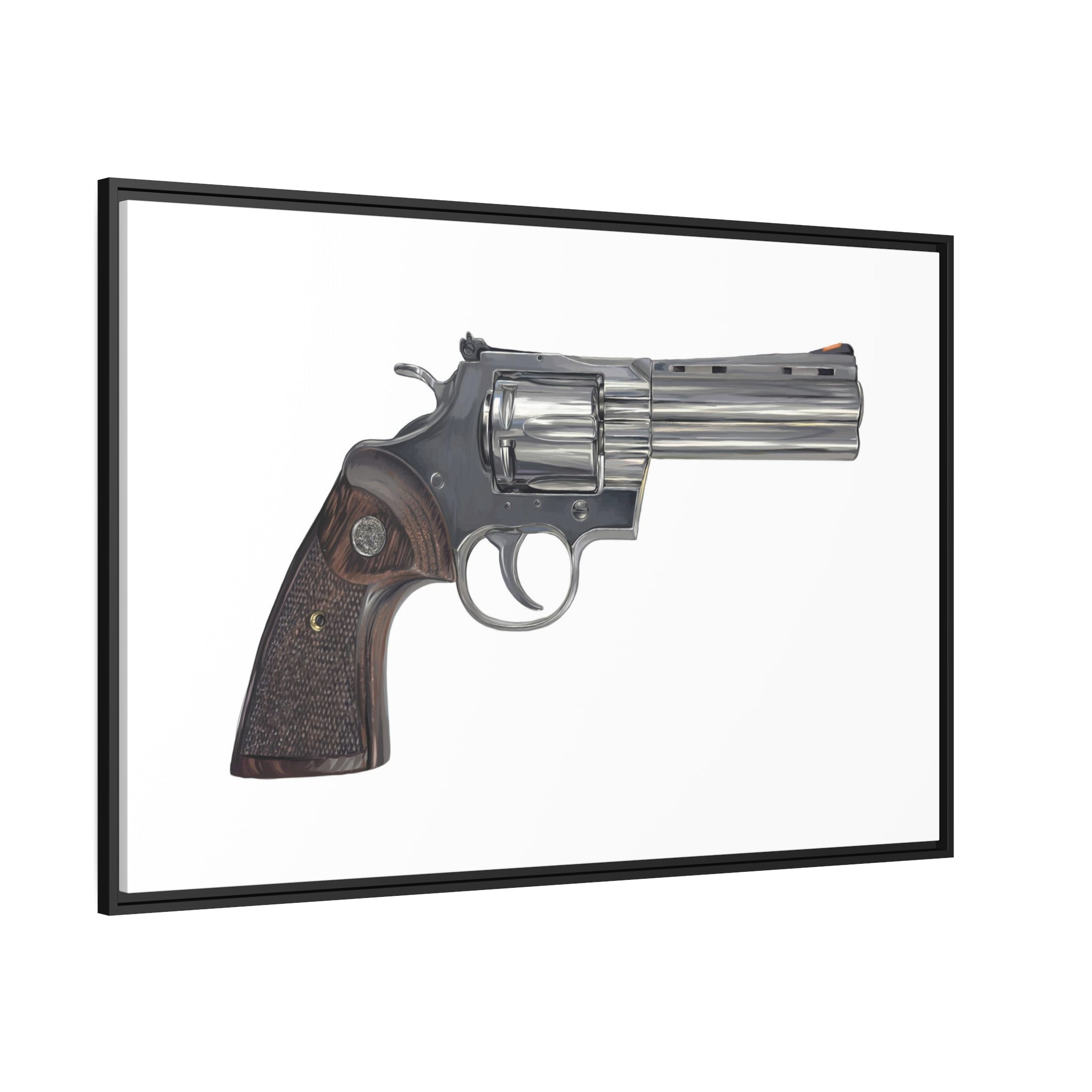 Wood & Stainless .357 Magnum Revolver Painting - Just The Piece - Blac ...