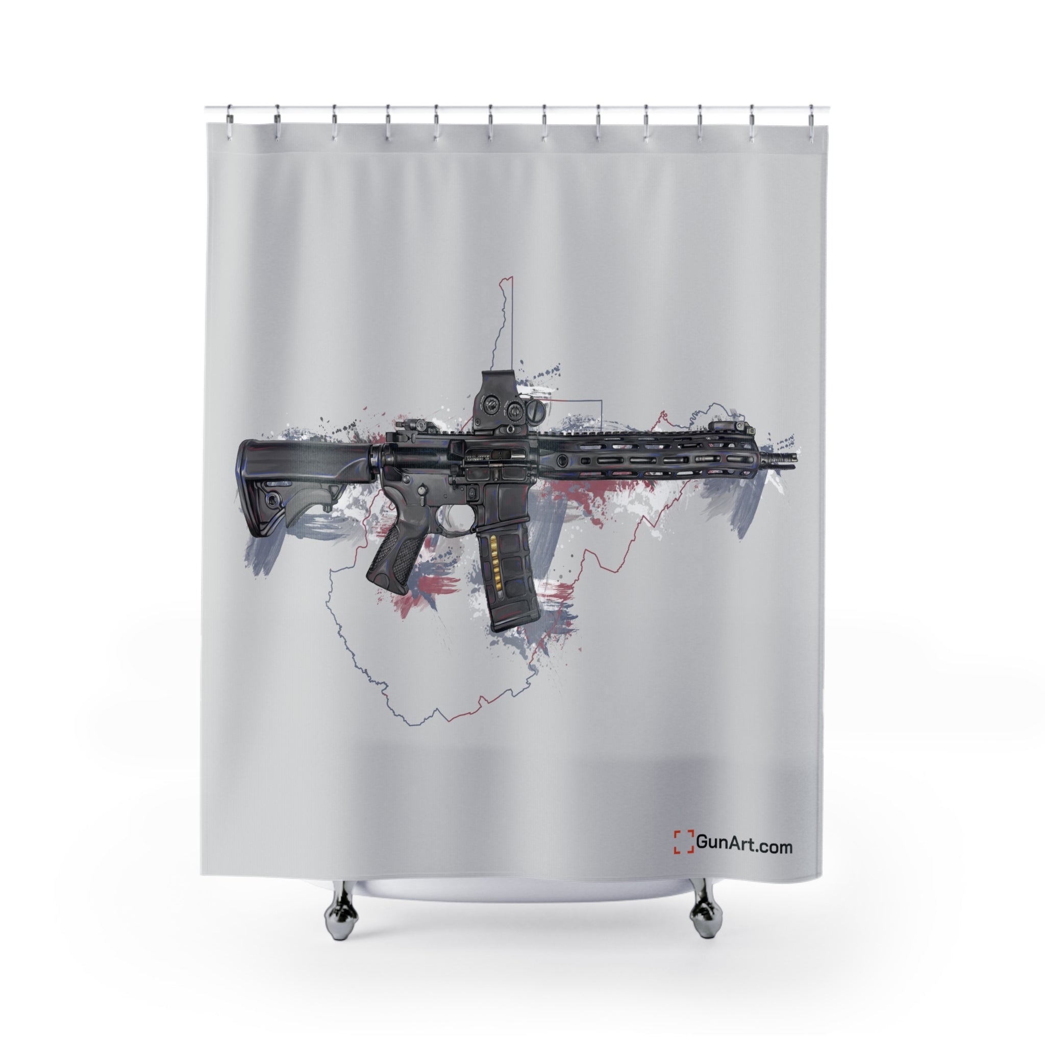 Defending Freedom - West Virginia - AR-15 State Shower Curtains - Colo ...