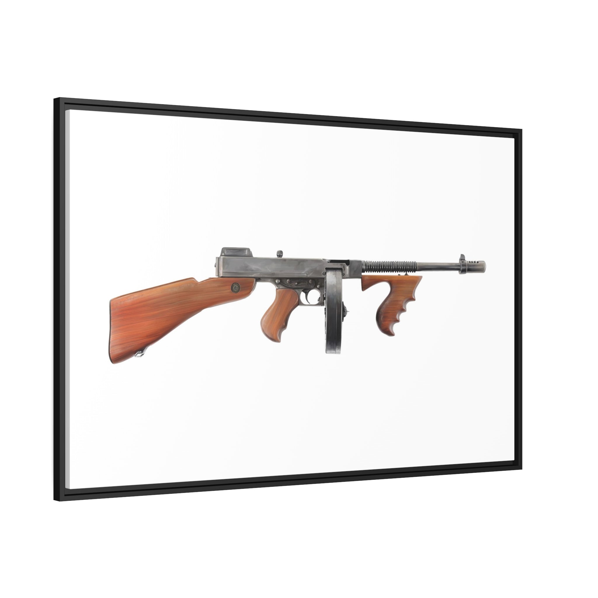 The “OG” Mobster Machine Gun - Just The Piece - Black Framed Wrapped C ...