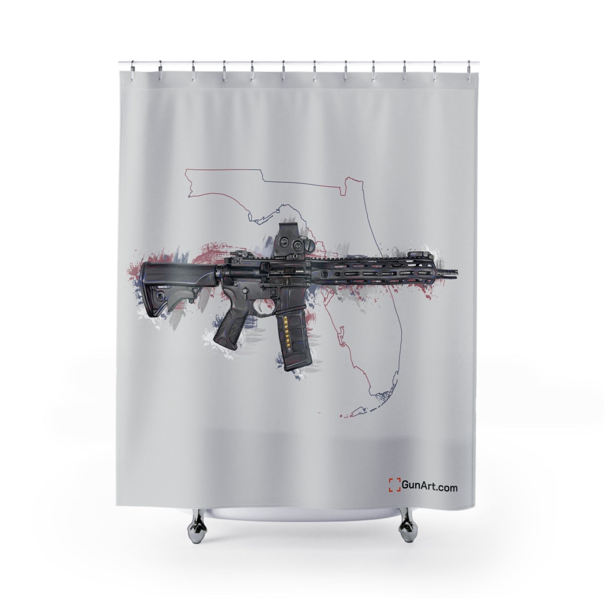 Defending Freedom - Florida - AR-15 State Shower Curtains - Colored St ...
