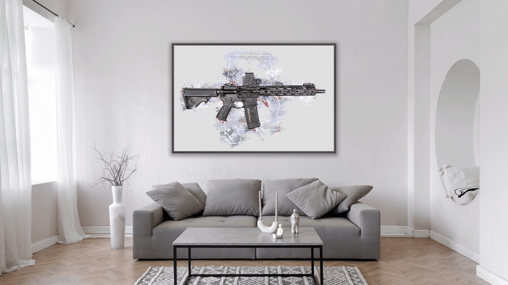 Defending Freedom - Georgia - AR-15 State Painting (Minimal) – Gun Art
