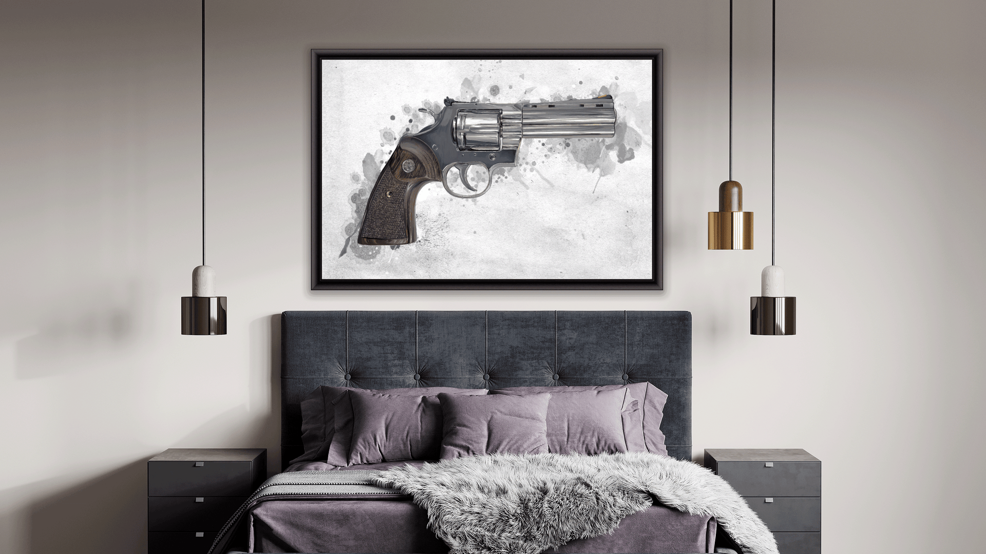 Wood & Stainless .357 Magnum Revolver Painting – Gun Art