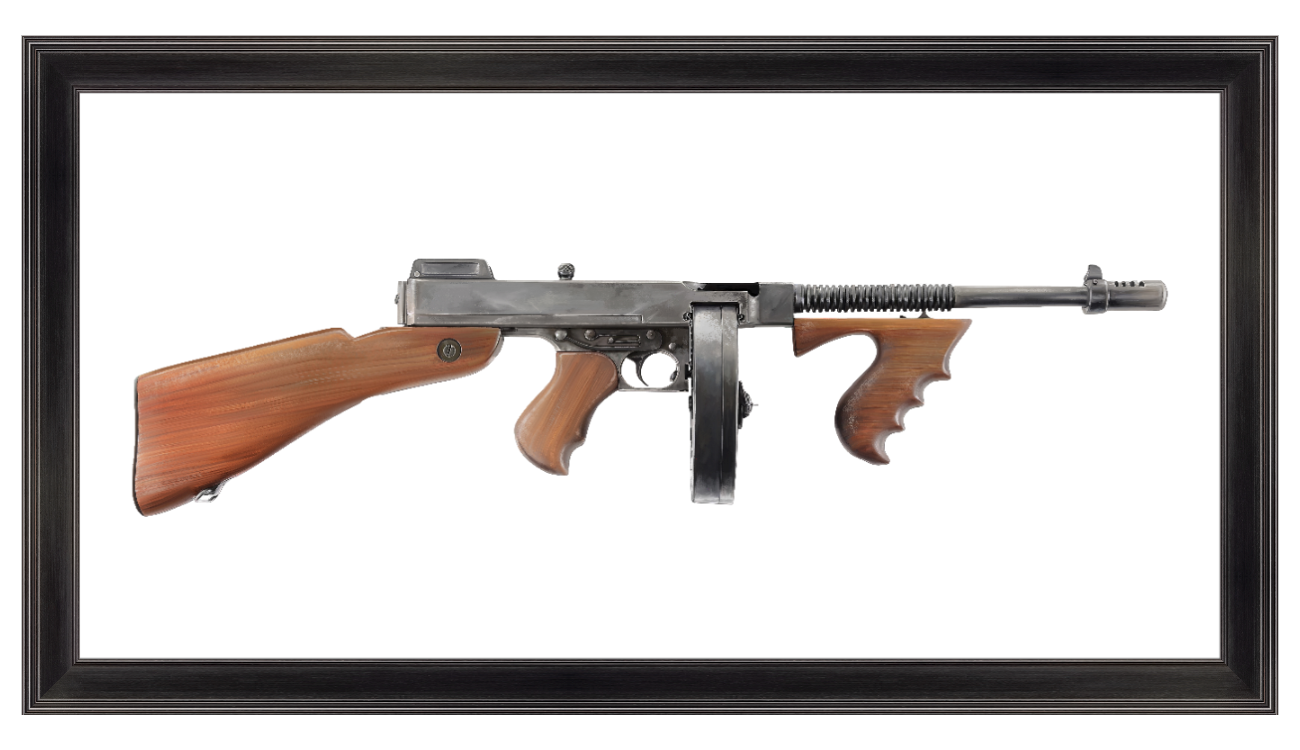 The “OG” Mobster Machine Gun Painting - Just The Piece – Gun Art