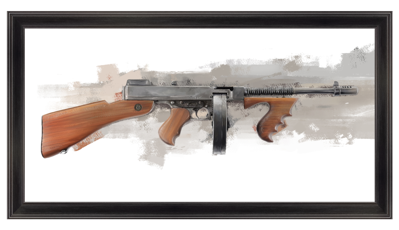 The “OG” Mobster Machine Gun Painting – Gun Art