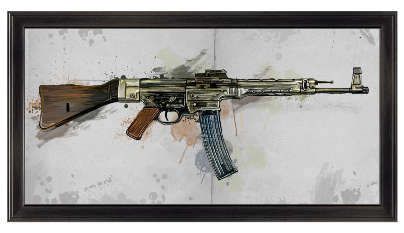 WWII German Assault Rifle Painting – Gun Art