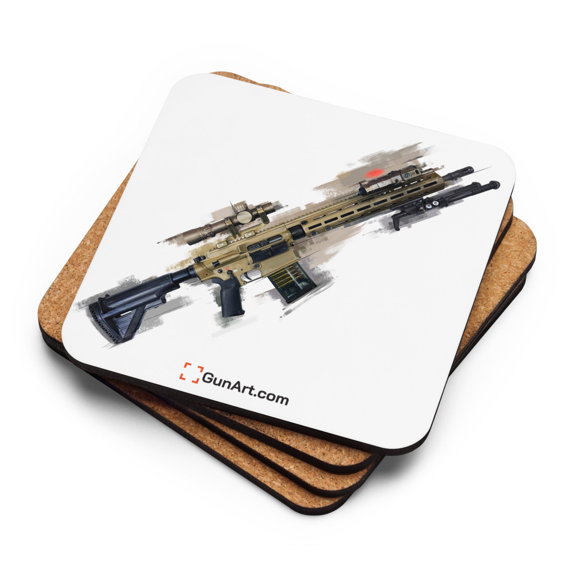 German 7.62x51mm AR10 Battle Rifle Cork-back Coaster – Gun Art