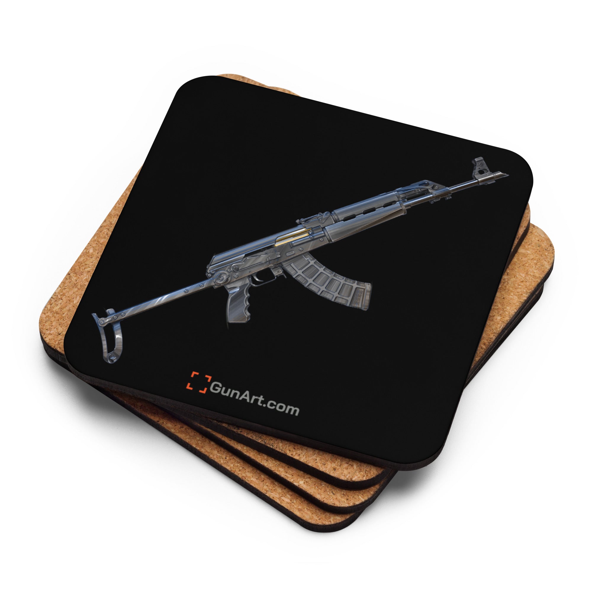 The Paratrooper / AK-47 Underfolder Cork-back Coaster - Just The Piece ...