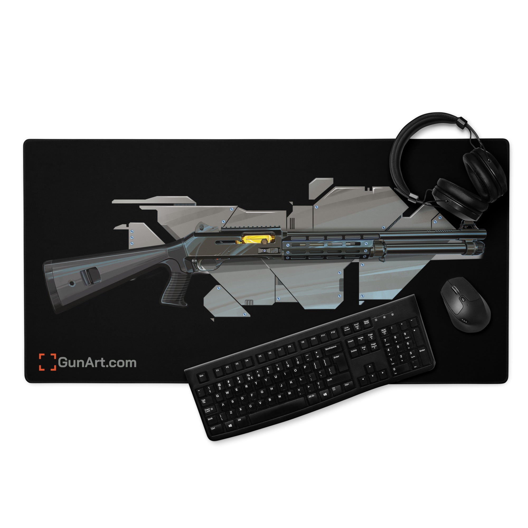 Special Ops Shotgun 12 Gauge Gaming Mouse Pad - Black Background – Gun Art