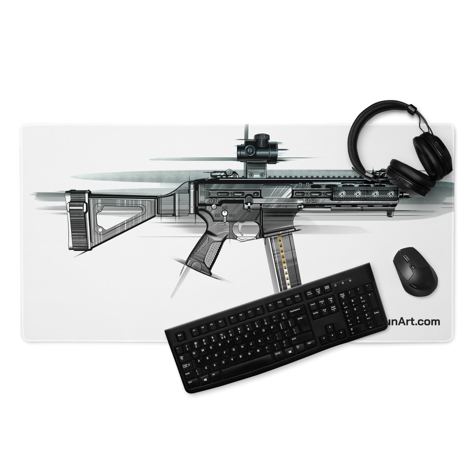 .45 Cal SMG Gaming Mouse Pad – Gun Art