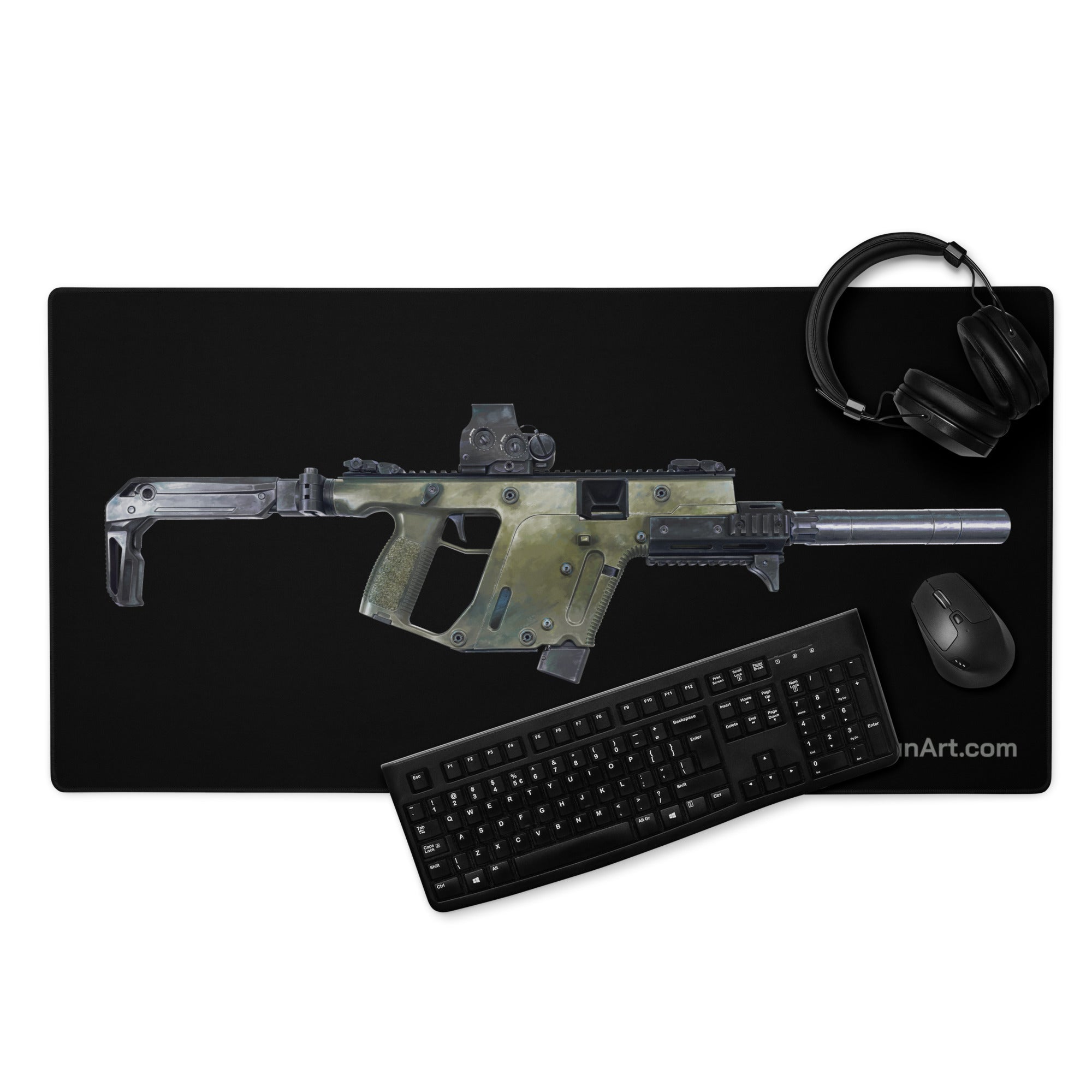The Vindicator - Suppressed SMG Gaming Mouse Pad - Just The Piece - Bl ...