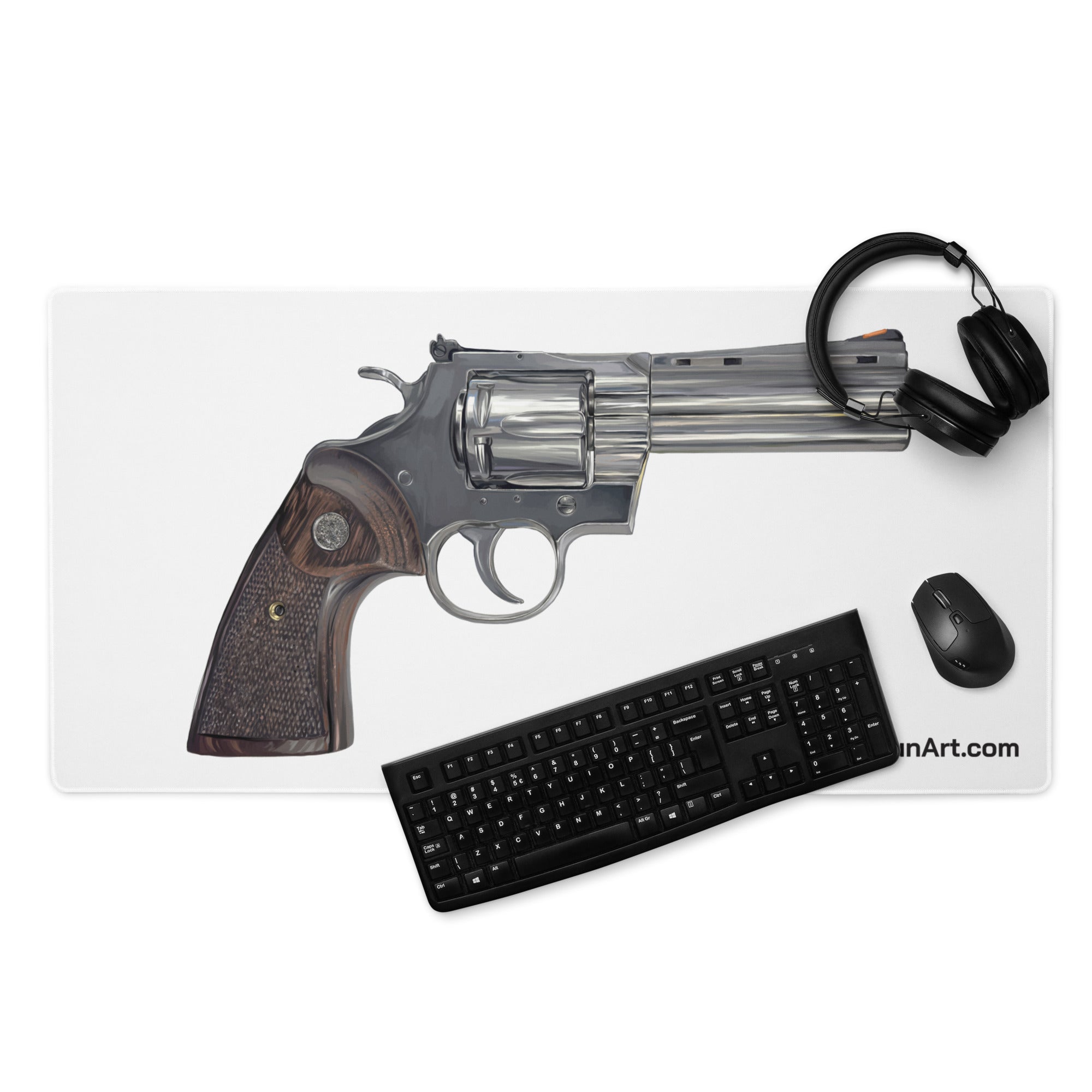 Wood & Stainless .357 Magnum Revolver Gaming Mouse Pad - Just The Piec ...