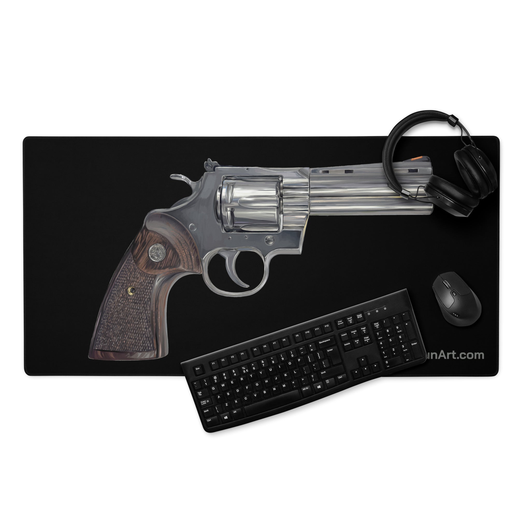 Wood & Stainless .357 Magnum Revolver Gaming Mouse Pad - Just The Piec ...