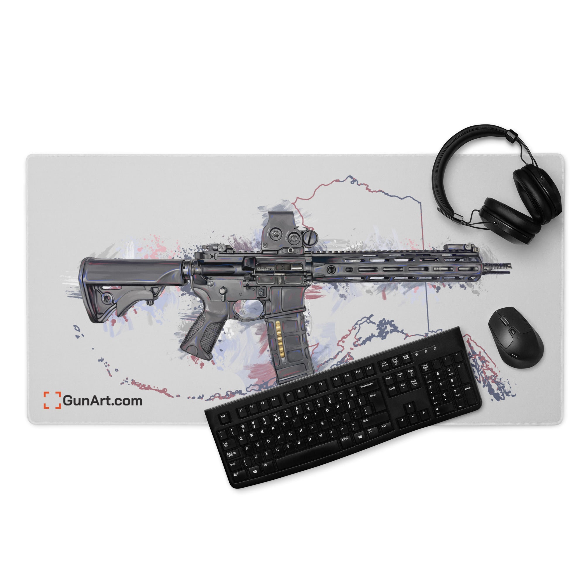 Defending Freedom - Alaska - AR-15 State Gaming Mouse Pad - Colored St ...