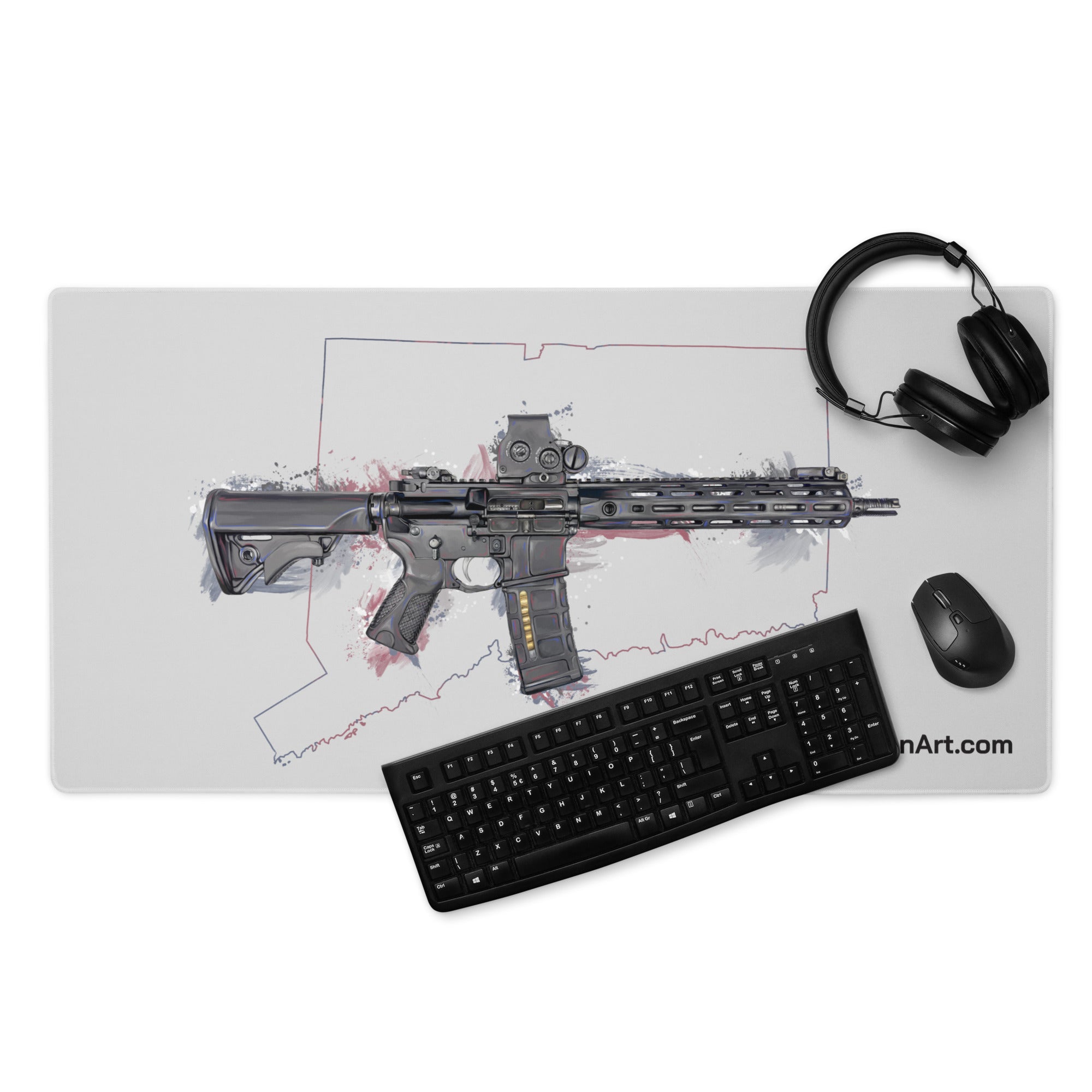 Defending Freedom - Connecticut - AR-15 State Gaming Mouse Pad - Color ...