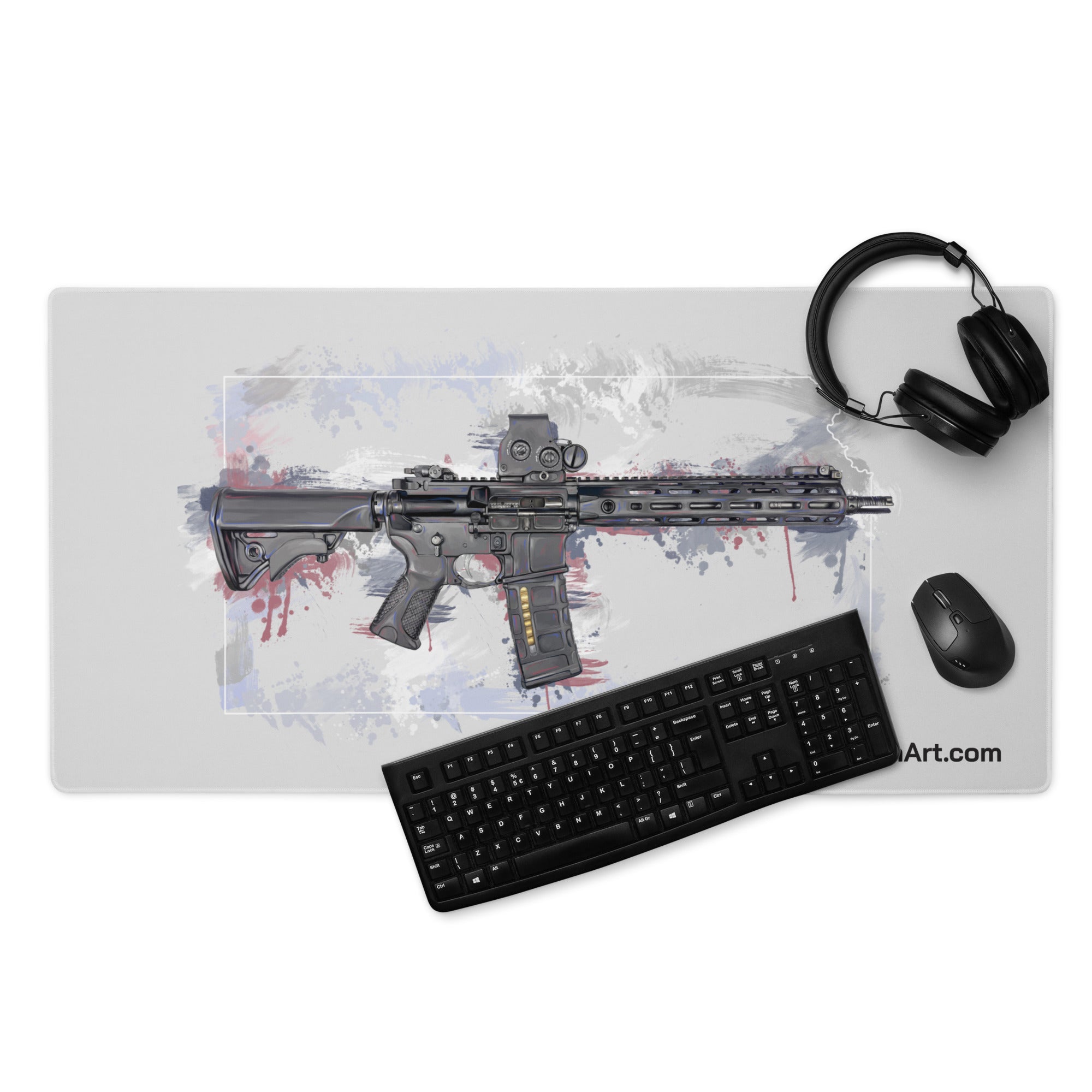 Defending Freedom - Kansas - AR-15 State Gaming Mouse Pad - White Stat ...