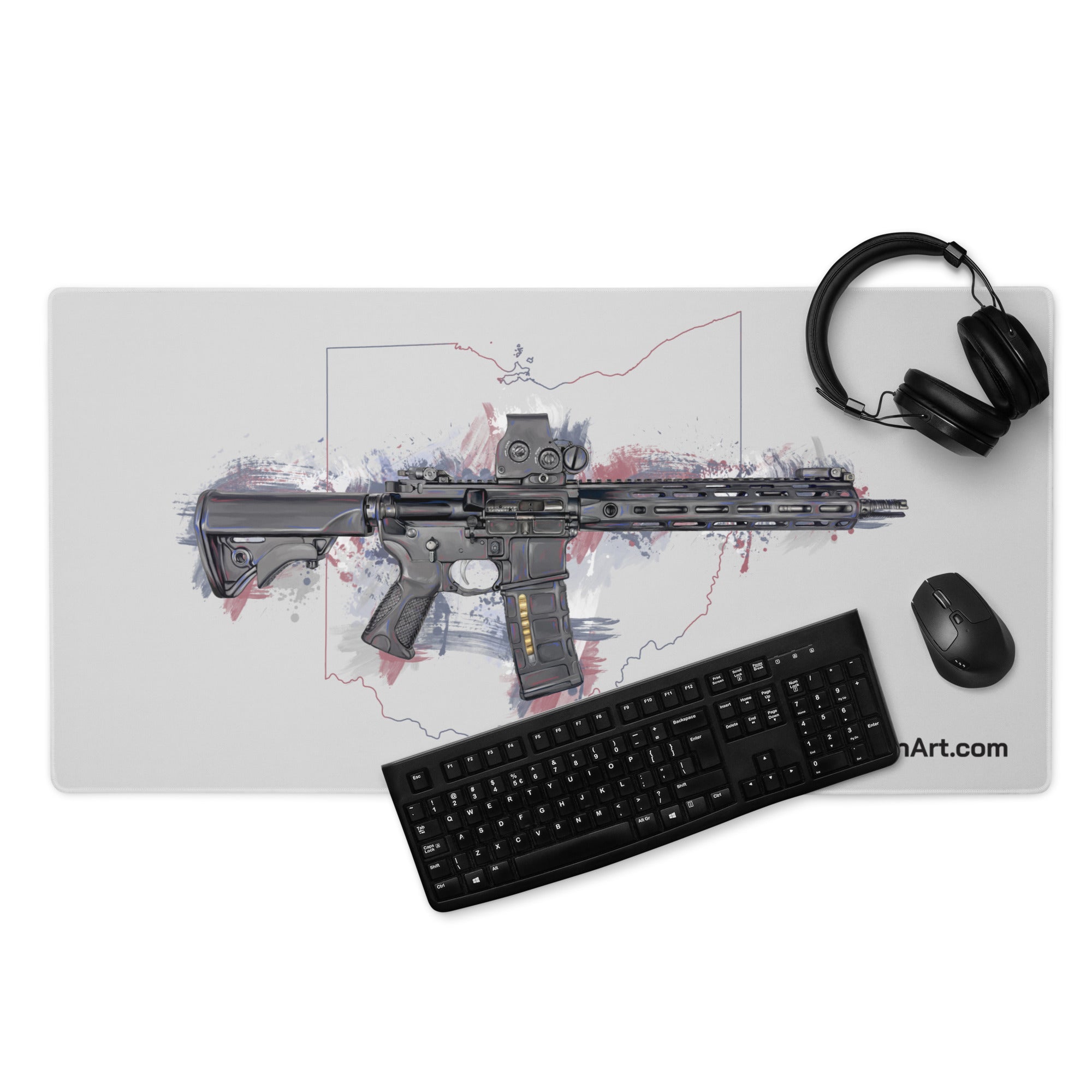 Defending Freedom - Ohio - AR-15 State Gaming Mouse Pad - Colored Stat ...