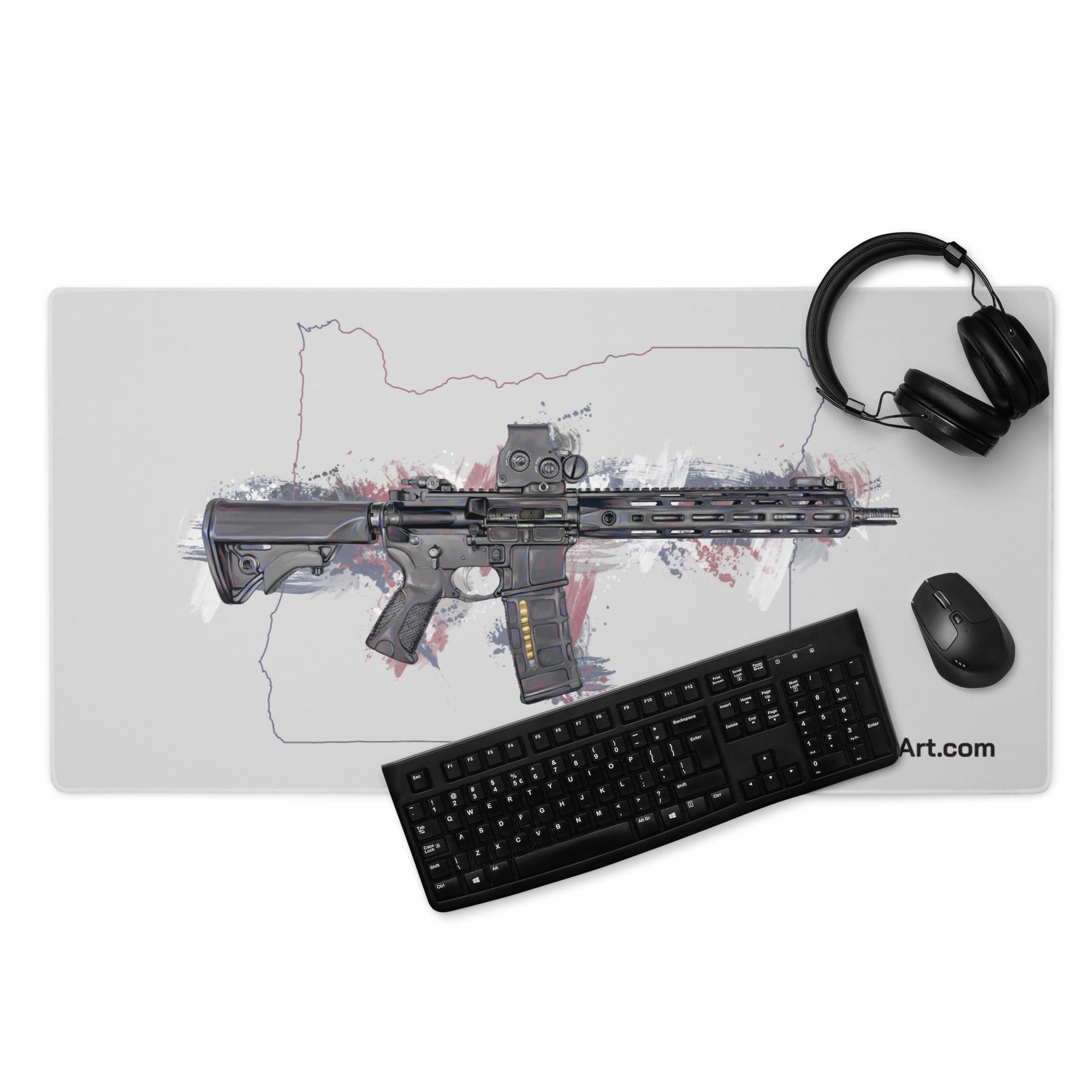 Defending Freedom - Oregon - AR-15 State Gaming Mouse Pad - Colored St ...