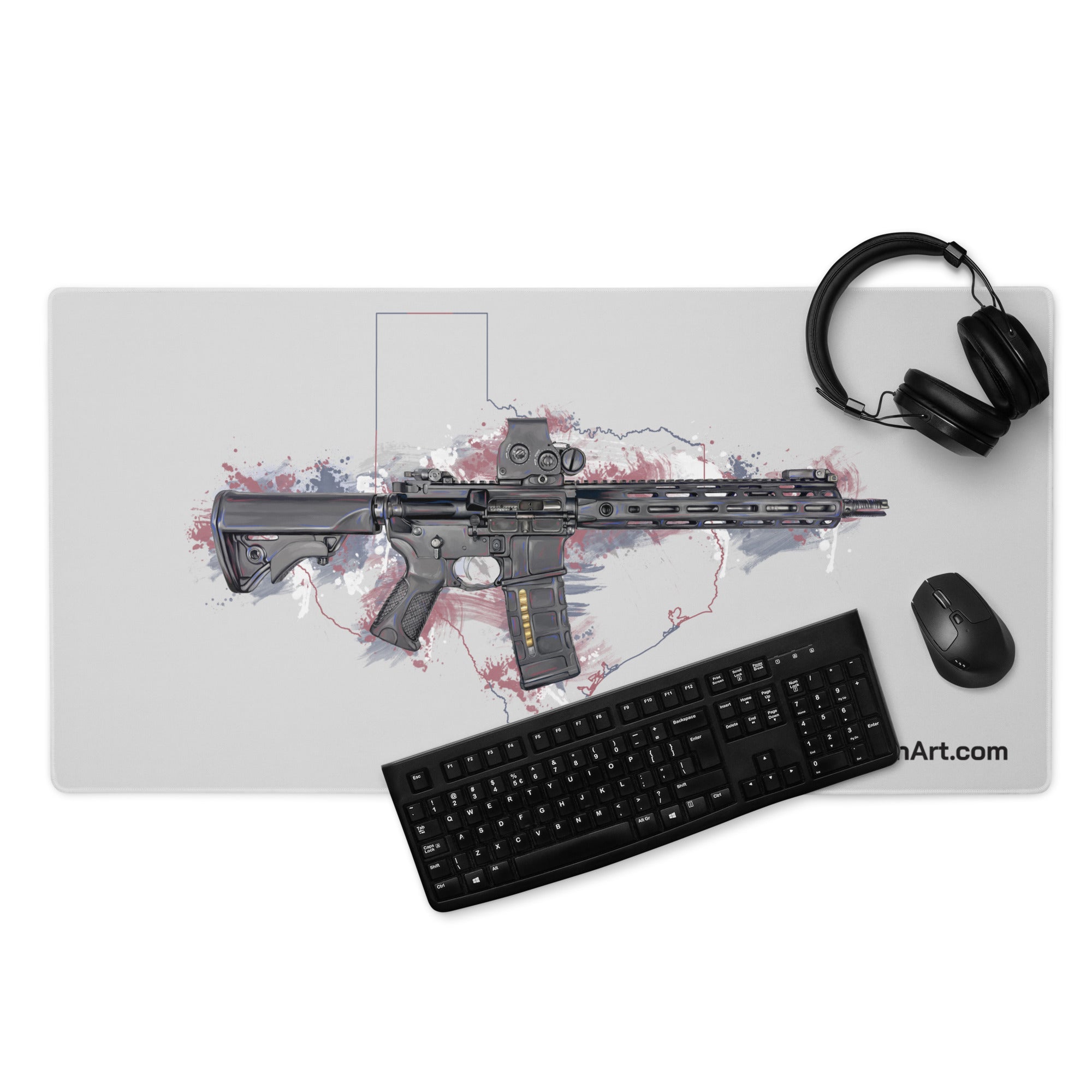 Defending Freedom - Texas - AR-15 State Gaming Mouse Pad - Colored Sta ...