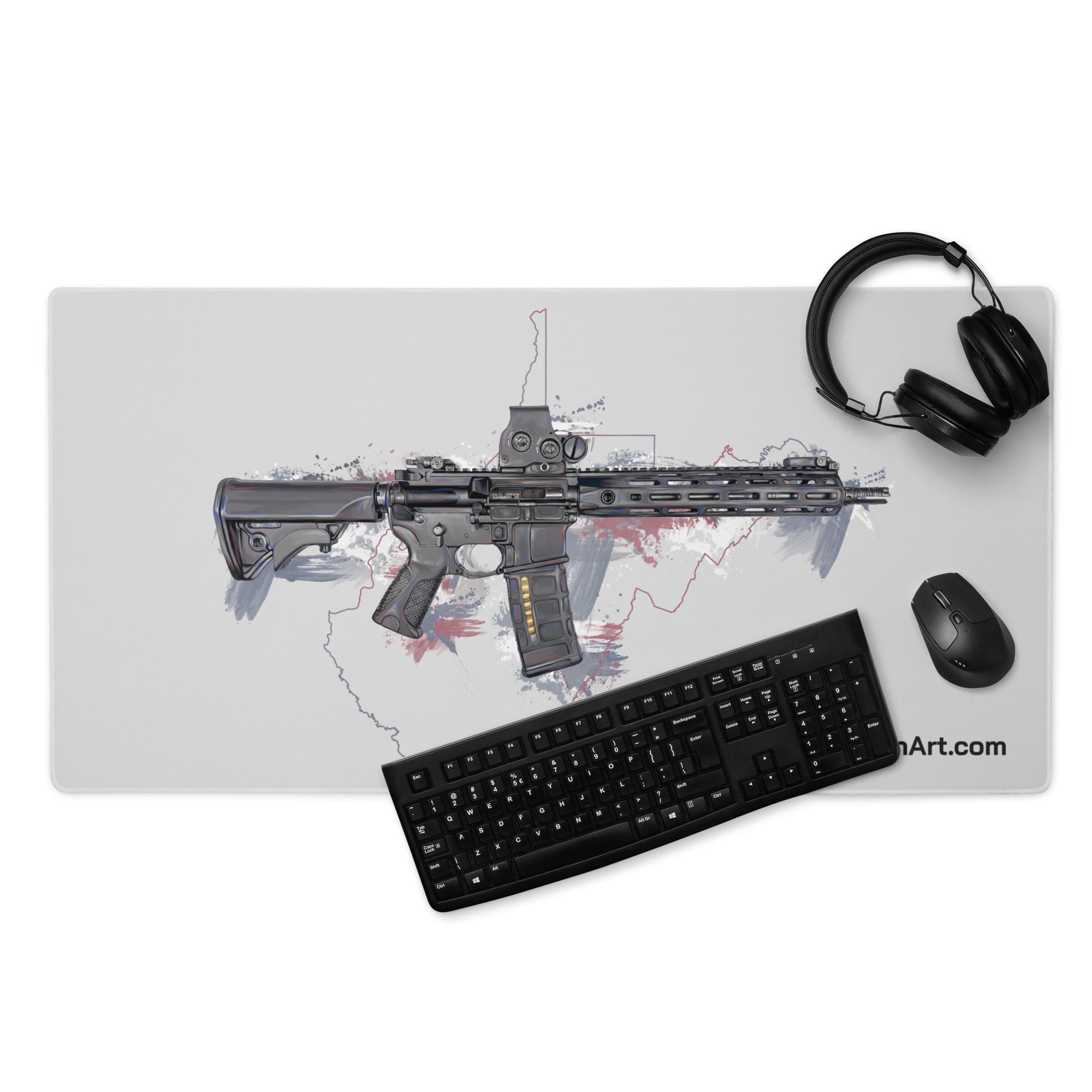 Defending Freedom - West Virginia - AR-15 State Gaming Mouse Pad - Col ...