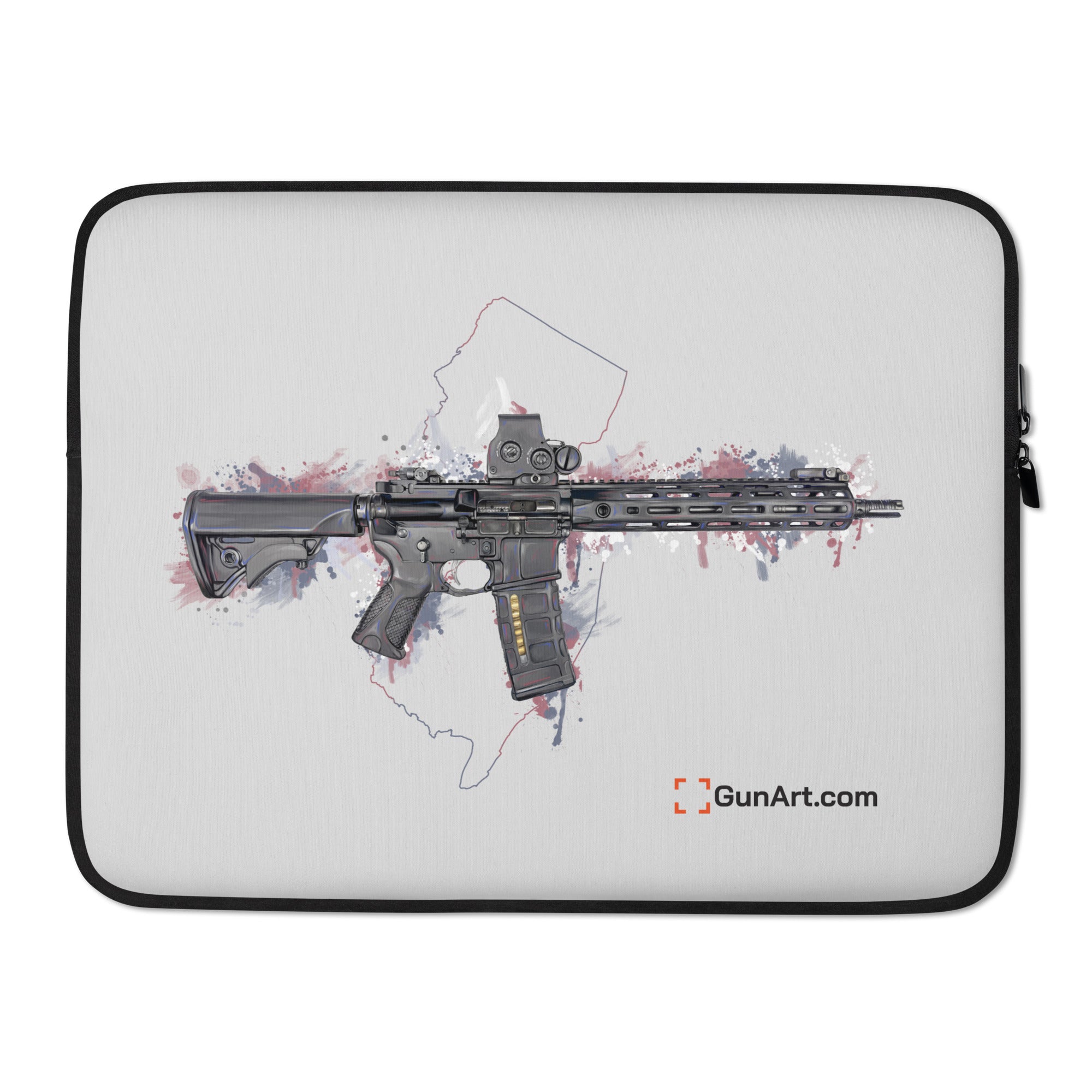 Defending Freedom - New Jersey - AR-15 State Laptop Sleeve - Colored S ...