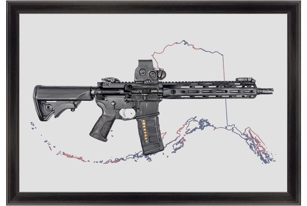Defending Freedom - Alaska- AR-15 State Painting (Minimal) – Gun Art
