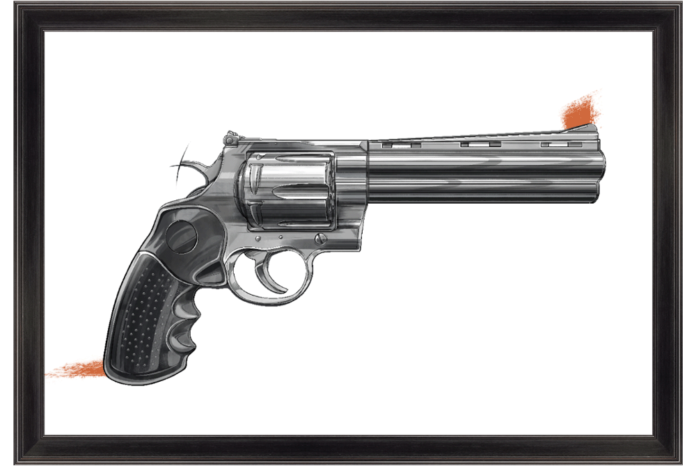 Stainless .44 Mag Revolver Painting - Just The Piece – Gun Art