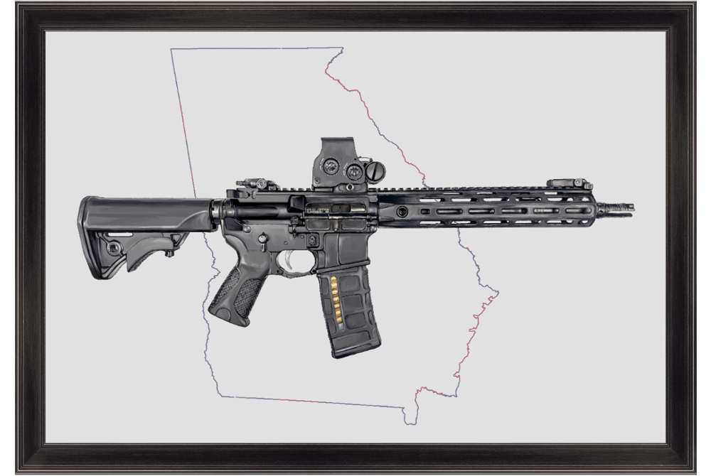 Defending Freedom - Georgia - AR-15 State Painting (Minimal) – Gun Art