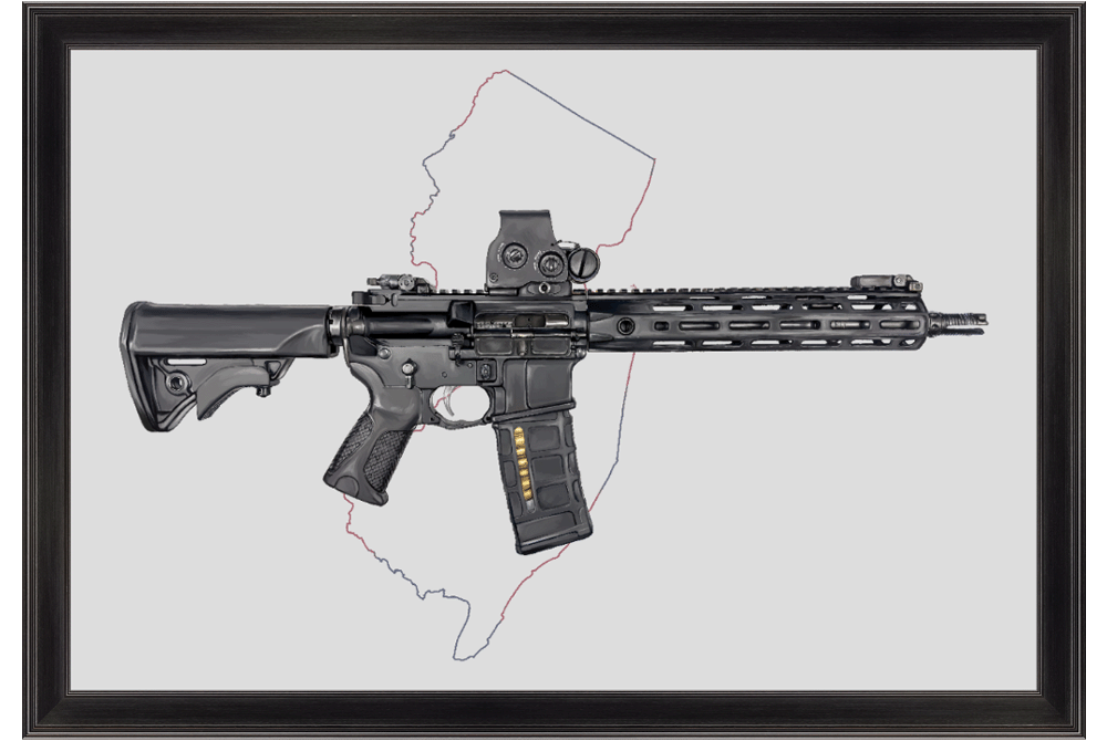 Defending Freedom - New Jersey - AR-15 State Painting (Minimal) – Gun Art