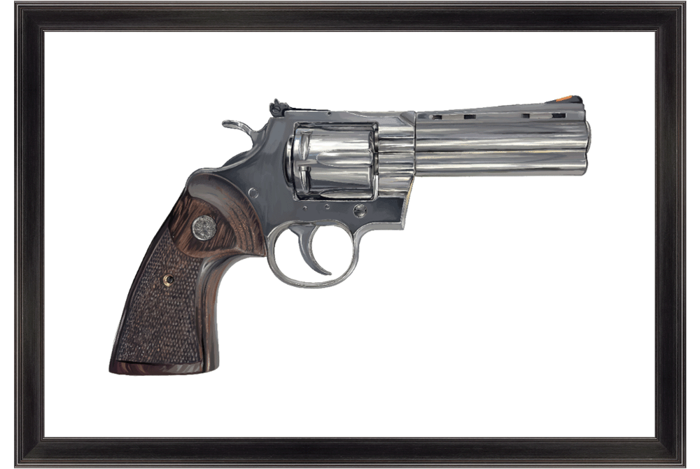 Wood & Stainless .357 Magnum Revolver Painting - Just The Piece – Gun Art