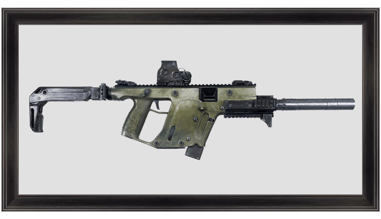The Vindicator - Just The Piece - Suppressed SMG Painting – Gun Art