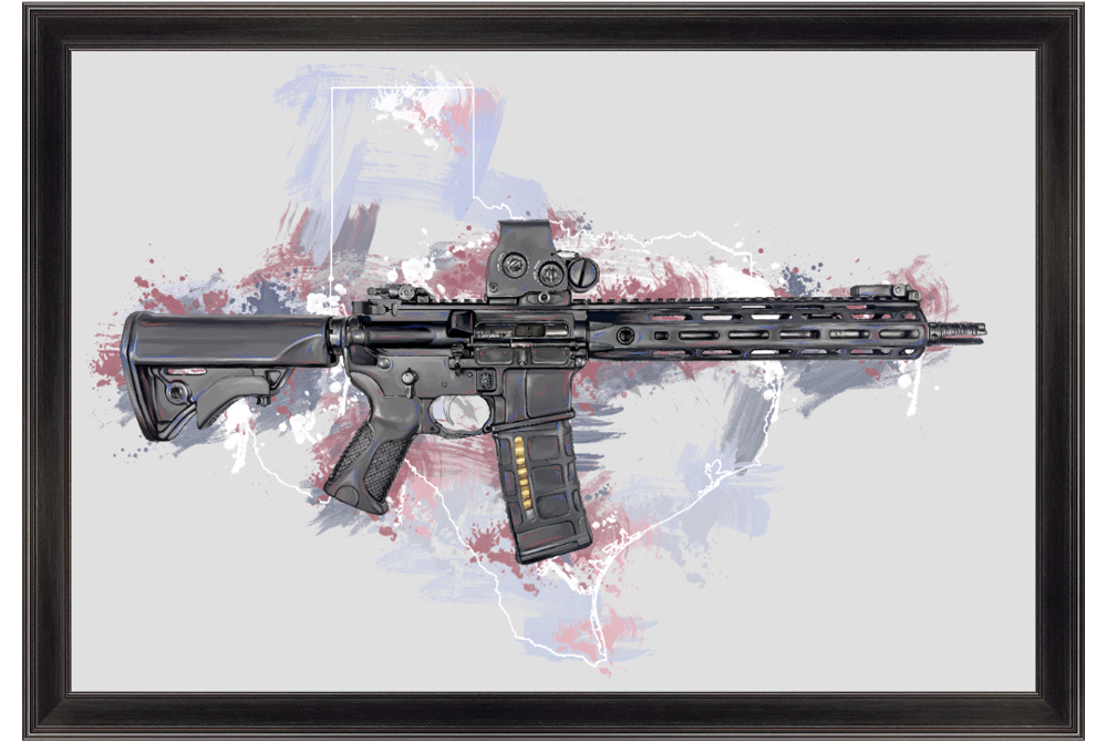 Defending Freedom - Texas - AR-15 State Painting – Gun Art